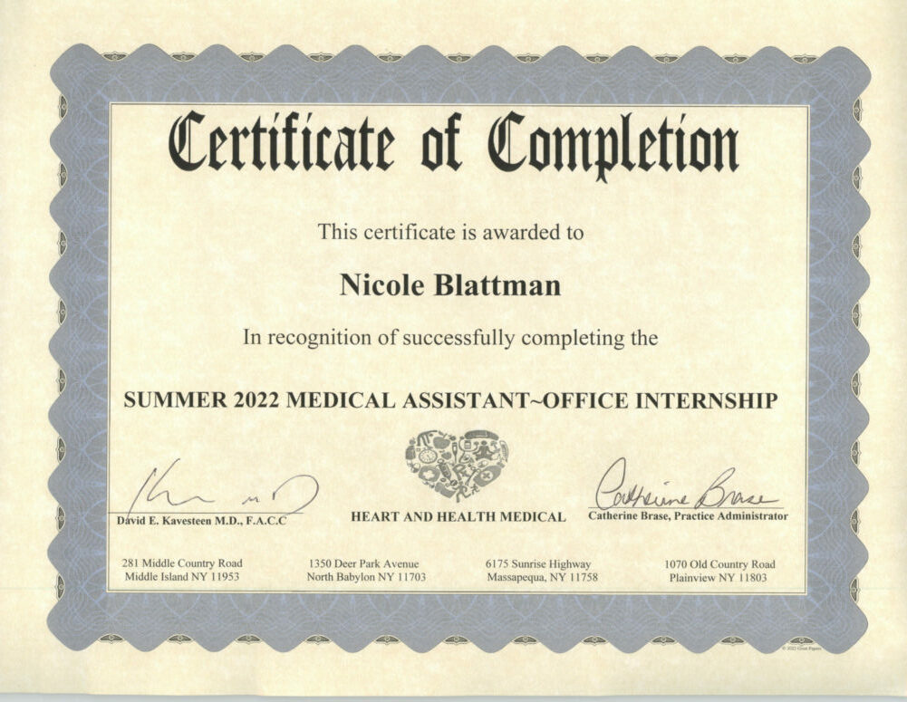 Nicole Blattman - Medical Internship Long Island